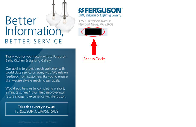 Access Code Form at FergusonShowrooms.com